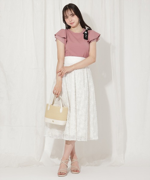 WILLSELECTION（ウィルセレクション）の「ビジューリボン付き袖フリルプルオーバー（Tシャツ/カットソー）」 - WEAR