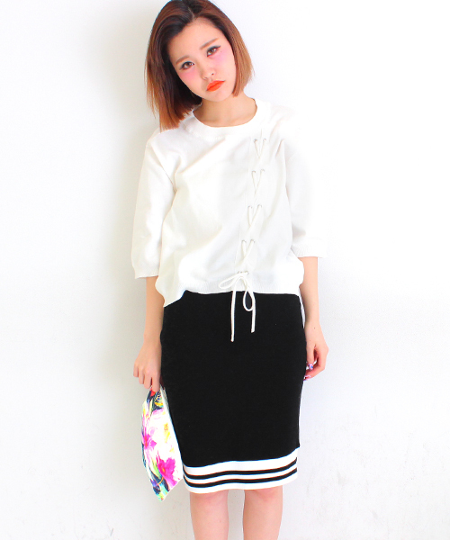 Chille anap（チルアナップ）の「ANAP/アナップ CHILLE 裾ライン入りスカート（スカート）」 - WEAR