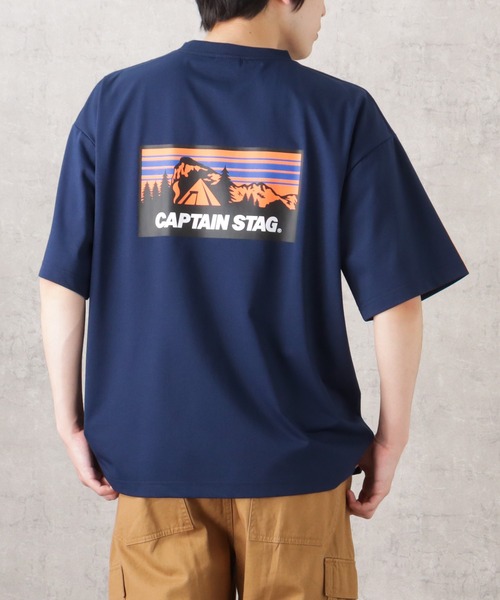 CAPTAIN STAG（キャプテンスタッグ）の「CAPTAIN STAG キャプテンスタッグ ポンチ素材 バックロゴショートスリーブTシャツ ...