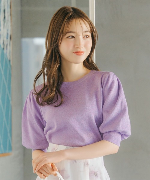 WILLSELECTION（ウィルセレクション）の「【袖丈32cm】シャイニーラメニットプルオーバー（ニット/セーター）」 - WEAR