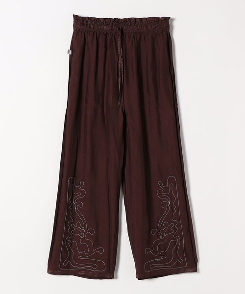 セール】SHIPS any:〈洗濯機可能〉サテン 刺繍 ストレート イージー