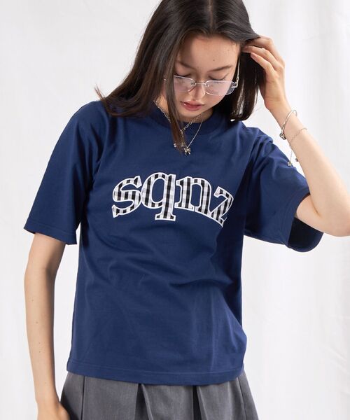 SEQUENZ（シークエンズ）の「【sqnz（エスキュンズ）】sqnz gingham applique tee / Tシャツ 半袖 クルーネック チェック（Tシャツ/カットソー）」 - WEAR