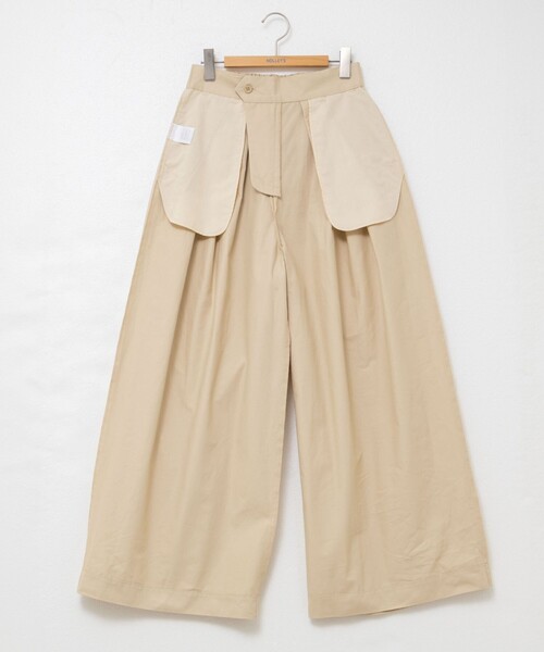 セール】【MAQWEL/マクウェル】ウォッシャブルタックワイドパンツ