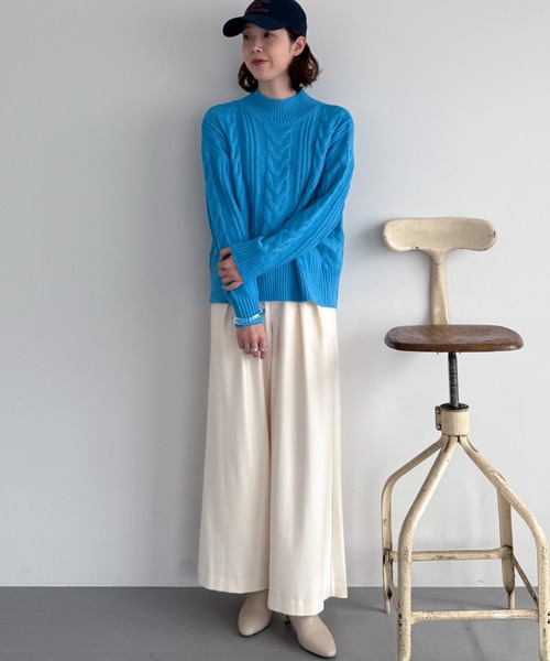 セール】ケーブルハイネックニットプルオーバー（ニット/セーター