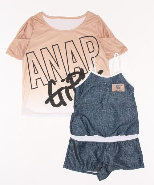 ANAP GiRL（アナップガール）の「【ANAP GiRL/アナップガール】ANロンパースTシャツ付 2点セット水着（水着）」 - WEAR