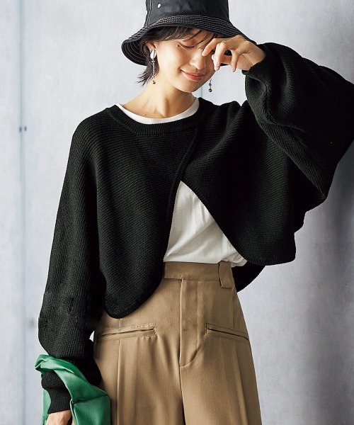 Soiunique（スワユニーク）の「【2点セット】カシュクール風変形ニット+ロンT [Soiunique]（ニット/セーター）」 - WEAR