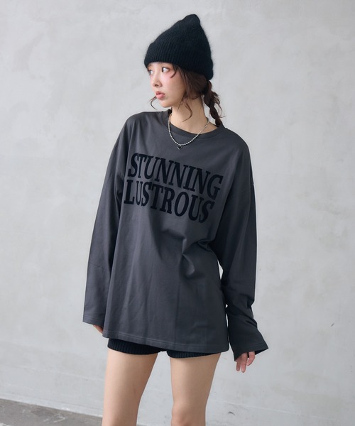 ENVYM（アンビー）の「【ZOZOTOWN限定カラー】プリント ロゴ オーバー サイズ ロンT（Tシャツ/カットソー）」 - WEAR