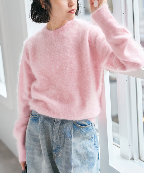 スピック＆スパン（Spick and Span）/ファーカシミヤクルーネックプルオーバー セール】ファーカシミヤクルーネックプルオーバー（ニット/セーター