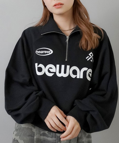 SPINNS（スピンズ）の「BEWAREロゴ ハーフジップスウェット（スウェット）」 - WEAR
