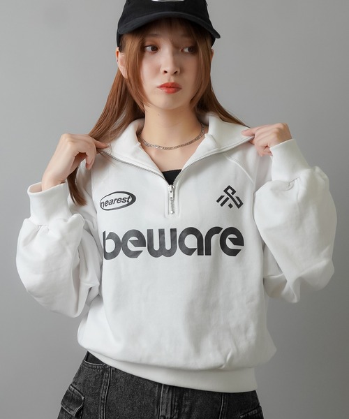 SPINNS（スピンズ）の「BEWAREロゴ ハーフジップスウェット（スウェット）」 - WEAR