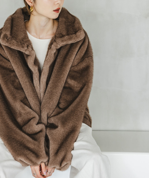 Noble（ノーブル）の「エコファースタンドカラーミドルブルゾン