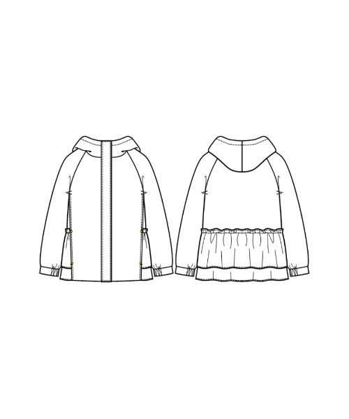 セール】【Nano-Tex加工】クリアツイル・ティアードフリルパーカー