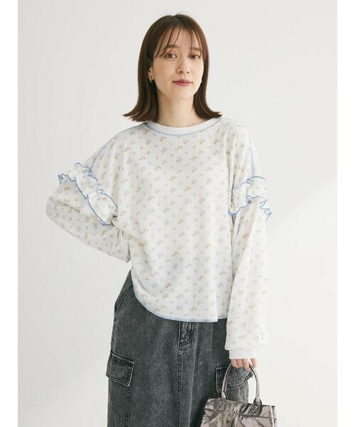 Green Parks（グリーンパークス）の「・Double Flags フラワーptワッフルロンTEE（Tシャツ/カットソー）」 - WEAR