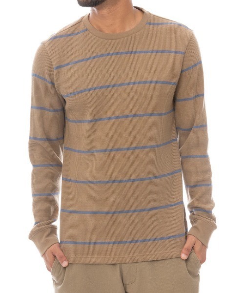 (取寄) ルーカ メンズ デイシフト サーマル ストライプ ロング スリーブ RVCA men Dayshift Thermal Stripe Long Sleeve Ceramic セール】RVCA メンズ DAY SHIFT THERMAL STRIPE LS ロンT 【2025年春