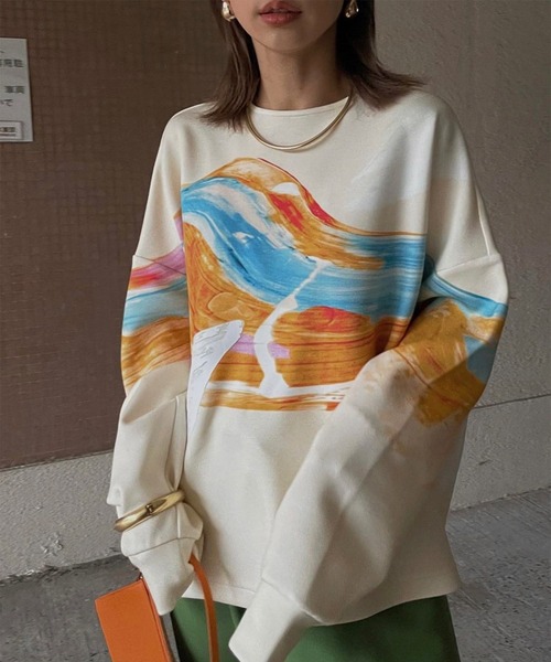 Ameri（アメリ）の「HAILEY WAVE ART SWEAT（スウェット）」 - WEAR