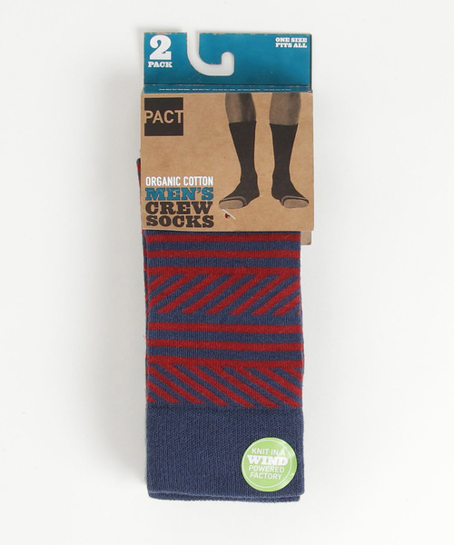 PACT（パクト）の「PACT（パクト）Men's Crew Sock Two-Pack / Coastline / メンズ・クルーソックス ...