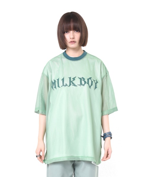 【セール】MESH LOGO Tシャツ（Tシャツ/カットソー）｜MILKBOY（ミルクボーイ）のファッション通販 - ZOZOTOWN
