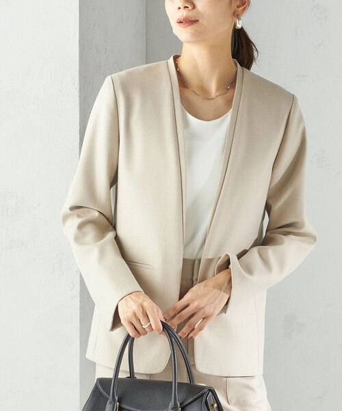 セール】〈手洗い可能〉DELEGANT ダブルカラー ジャケット