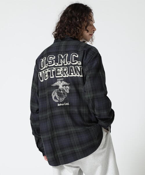 AVIREX（アヴィレックス）の「L/S CHECK SHIRT USMC / チェック シャツ USMC / AVIREX/ アヴィレックス ...