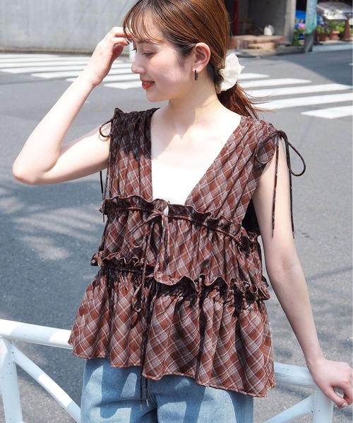 tiptop（ティップトップ）の「リボン使いギャザーブラウス（シャツ/ブラウス）」 - WEAR