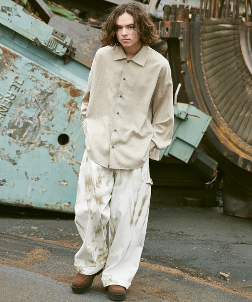 Casper John（キャスパージョン）の「Imitation wool huge shirts/イミテーションウールヒュージシャツ（シャツ ...