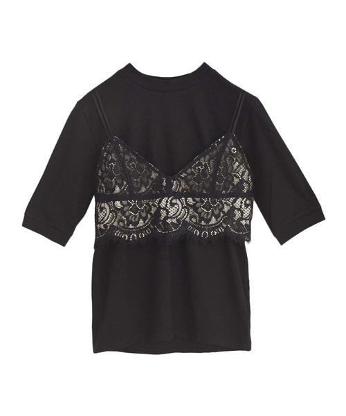 AMERI（アメリ）の「MEDI LACE BUSTIER TEE（Tシャツ/カットソー）」 - WEAR