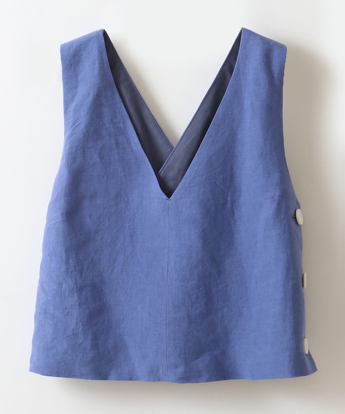 enchainement（アンシェヌマン）の「Linen Cross Back V-Neck Top（ベスト）」 - WEAR