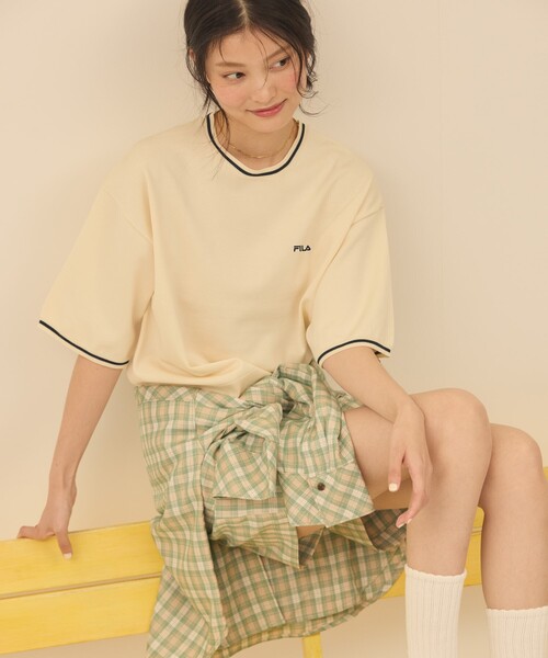 FREAK'S STORE（フリークスストア）の「限定展開 FILA × FREAK'S STORE/フィラ 別注 半袖 ライン ニット ...