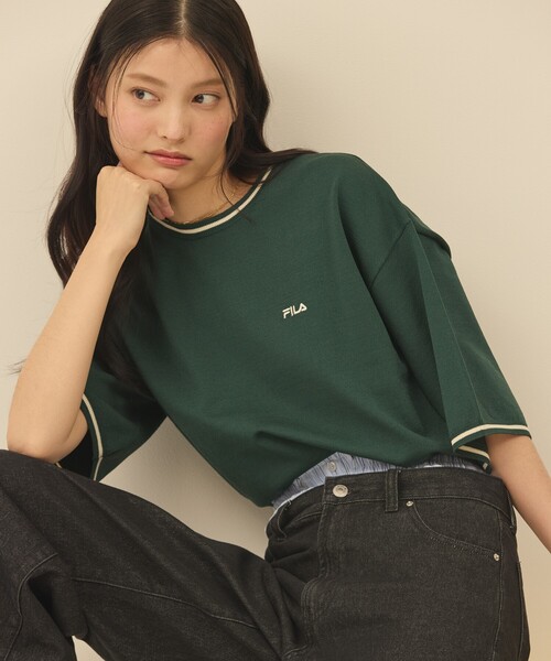 FREAK'S STORE（フリークスストア）の「限定展開 FILA × FREAK'S STORE/フィラ 別注 半袖 ライン ニット ...