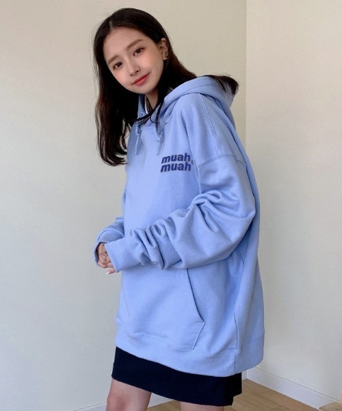 muahmuah（ムーアムーア）の「『muah muah/ムーアムーア』MUAH DOUBLE LOGO OVERFIT HOODIE/裏毛 ...