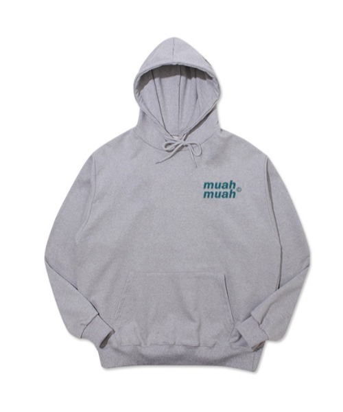 muahmuah（ムーアムーア）の「『muah muah/ムーアムーア』MUAH DOUBLE LOGO OVERFIT HOODIE/裏毛 ...