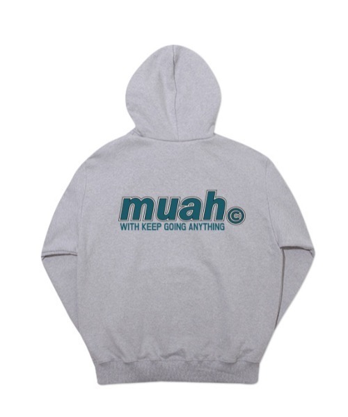 muahmuah（ムーアムーア）の「『muah muah/ムーアムーア』MUAH DOUBLE LOGO OVERFIT HOODIE/裏毛 ...