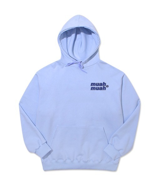 muahmuah（ムーアムーア）の「『muah muah/ムーアムーア』MUAH DOUBLE LOGO OVERFIT HOODIE/裏毛 ...