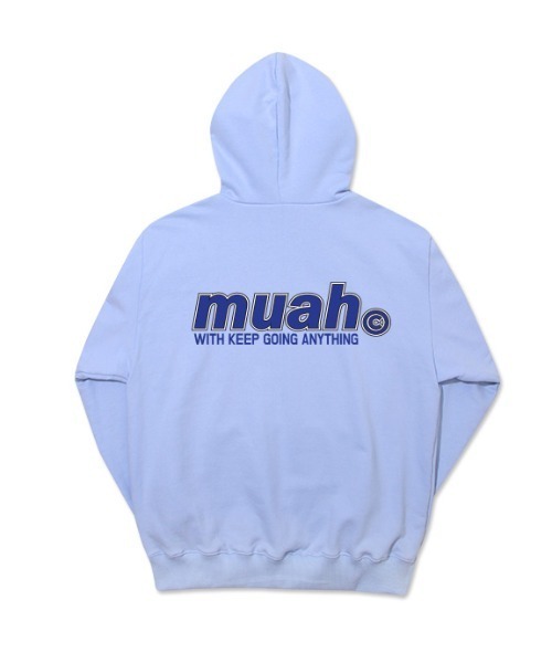 muahmuah（ムーアムーア）の「『muah muah/ムーアムーア』MUAH DOUBLE LOGO OVERFIT HOODIE/裏毛 ...