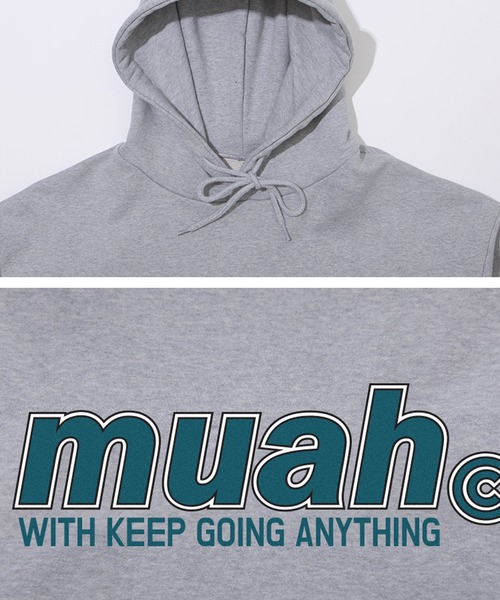 muahmuah（ムーアムーア）の「『muah muah/ムーアムーア』MUAH DOUBLE LOGO OVERFIT HOODIE/裏毛 ...