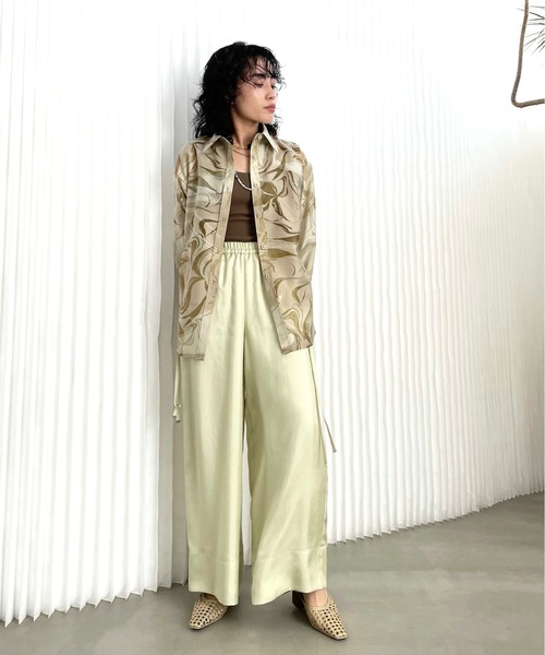 Ameri（アメリ）の「SATIN LOOSE EASY PANTS（その他パンツ）」 - WEAR
