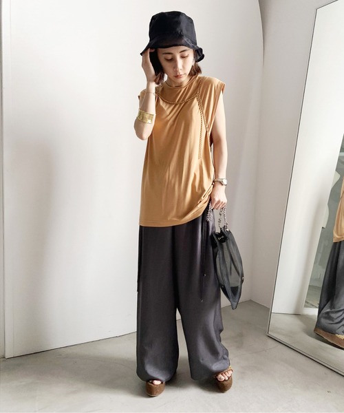 Ameri（アメリ）の「SATIN LOOSE EASY PANTS（その他パンツ）」 - WEAR