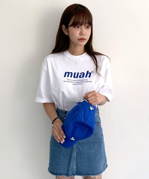 A'GEM/9 × .kom『muah muah/ムーアムーア』 GRAPHIC STANDARD T-SHIRT/スタンダード 半袖 ...
