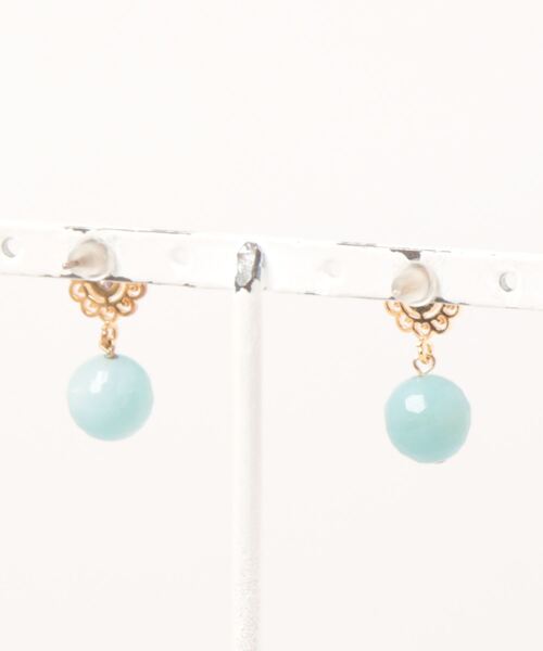 【rurururu】カラーストーンピアス＊ムーンストーン＊アマゾナイト（ピアス（両耳用））｜tone（トーン）のファッション通販 - ZOZOTOWN