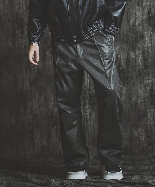 セール】【NO ID.】Coating Twill Cocoon Trousers / コーティング