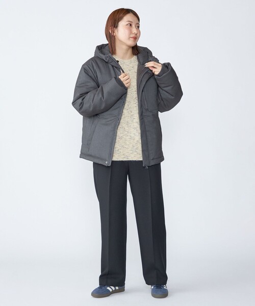 セール】【WEB限定】SHIPS: 中綿 ウールブレンド パデッド フード