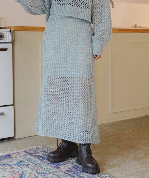 Kastane（カスタネ）の「【SETUP対応】起毛メッシュスカート（スカート）」 - WEAR