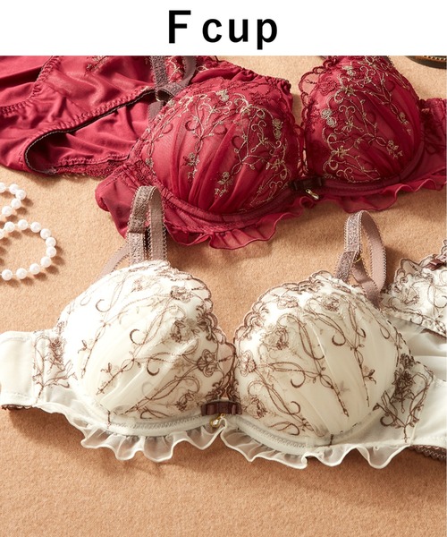 tutuanna（チュチュアンナ）の「[感激のブラ・寄せる]ロゼグラッセブラセット(Fカップ)（ブラ&ショーツ）」 - WEAR