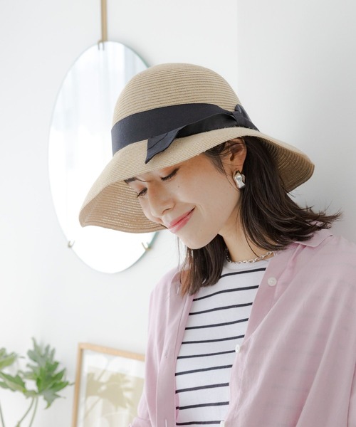 【セール】ポケッタブルUVハット/113924/つば広ハット/折りたたみ/雑材/麦わら（ハット）｜Elura（エルーラ）のファッション通販 - ZOZOTOWN