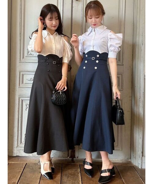 dazzlin（ダズリン）の「【WEB限定カラーあり】オープンショルダートレンチワンピース（ワンピース）」 - WEAR