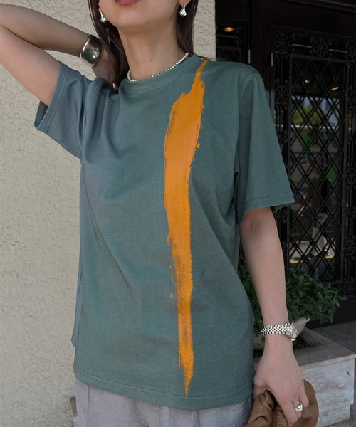 AMERI（アメリ）の「SUNSET ART PAINT TEE（Tシャツ/カットソー）」 - WEAR