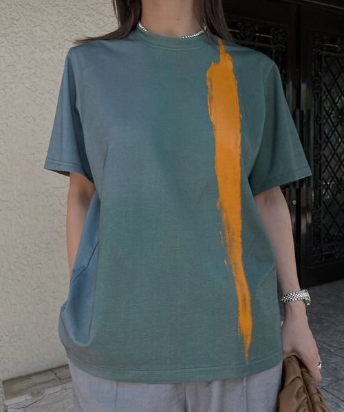 AMERI（アメリ）の「SUNSET ART PAINT TEE（Tシャツ/カットソー）」 - WEAR