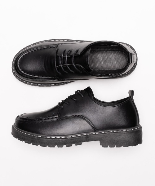 SVEC（シュベック）の「厚底 チャンキーソール Uチップ レースアップシューズ（モカシン/デッキシューズ）」 - WEAR