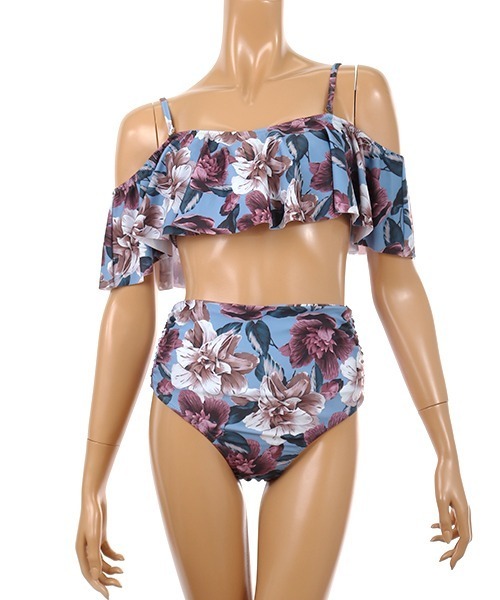 PEAK&PINE（ピークアンドパイン）の「花柄オフショルダービキニ 9Mサイズ｜PEAK&PINE（水着）」 - WEAR