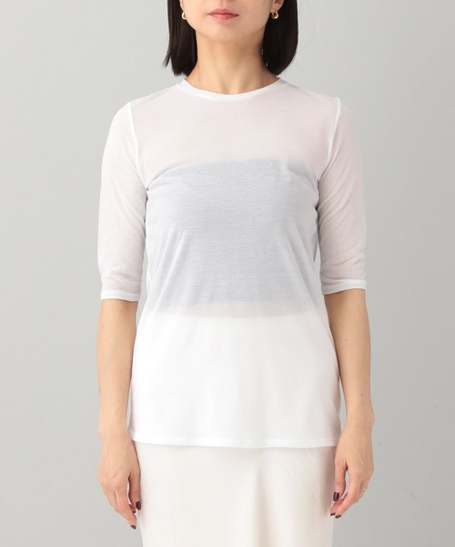 e/rm（イーアールエム）の「【e/rm】シアークルーネックTシャツ_5分袖（Tシャツ/カットソー）」 - WEAR